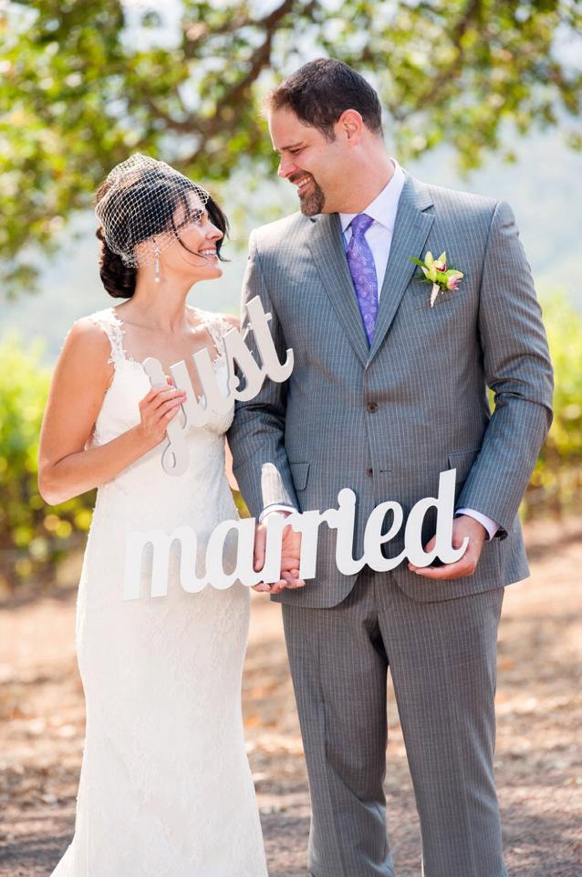 Wedding Sign Just Married for Photography Photo Prop or - Etsy