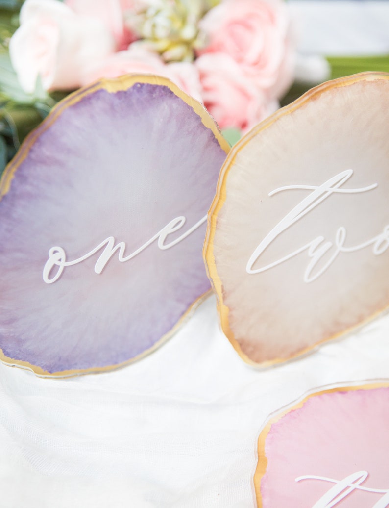 Wedding Wedding Table Numbers Geode Style Centerpiece Numbers - Etsy