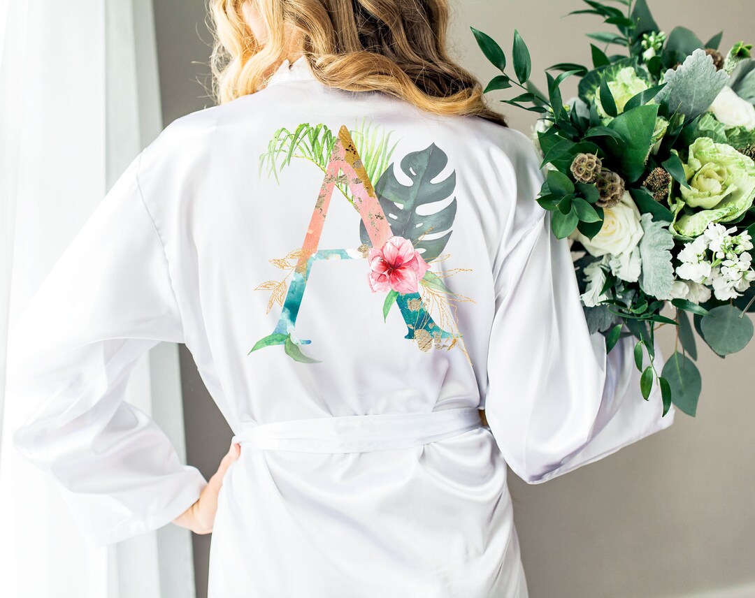 Tropical Wedding Robes for Bride & Bridesmaids Custom Robes - Etsy