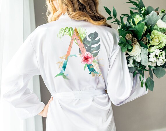 Tropical Wedding Robes for Bride & Bridesmaids Custom Robe - Etsy