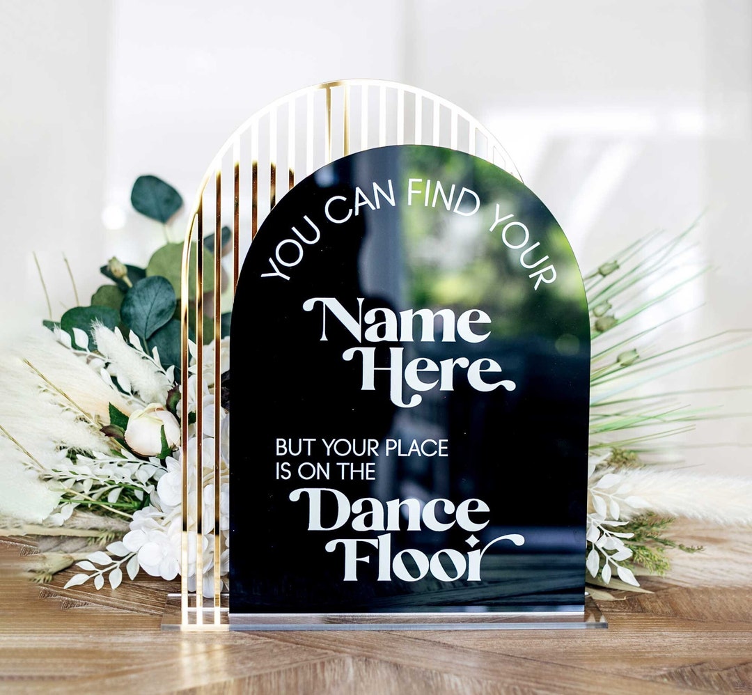 Wedding Escort Card Sign Modern Midcentury Escort Card Display Sign ...