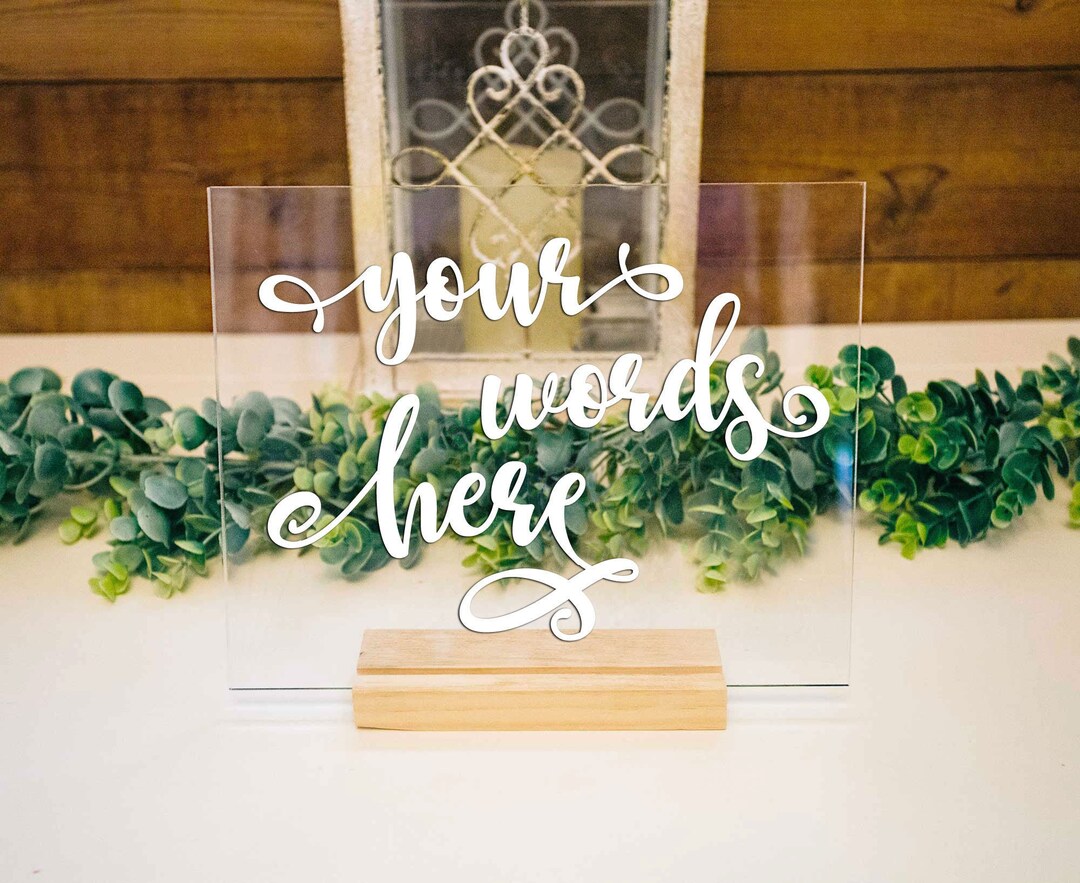 Custom Clear Acrylic Sign for Wedding, Clear Acrylic Wedding Signs With ...