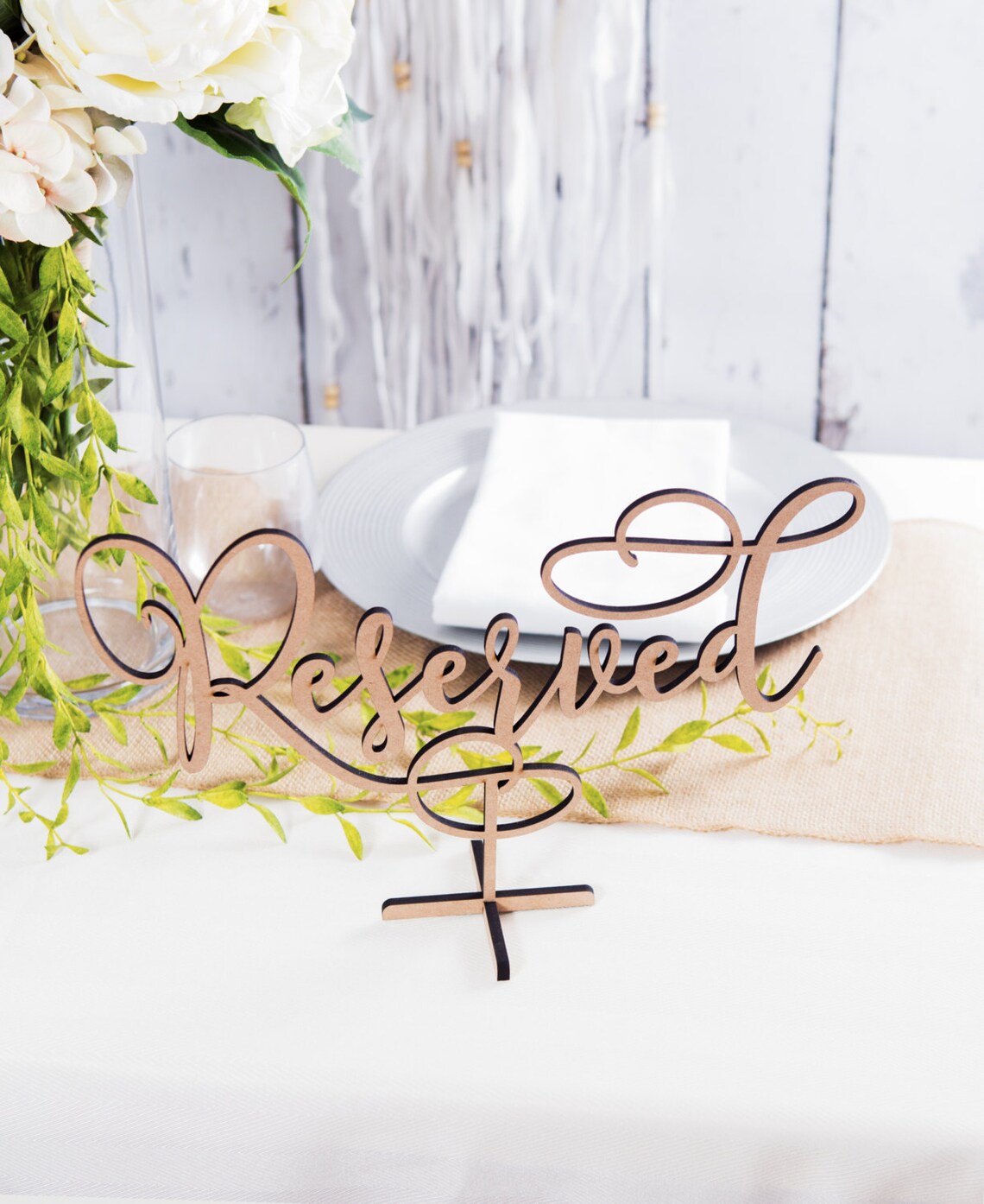 Wood Standing Reserved Table Sign for Wedding Custom Painted - Etsy