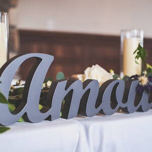 Amore Wedding Sign for Table Decor Freestanding Wooden Block | Etsy
