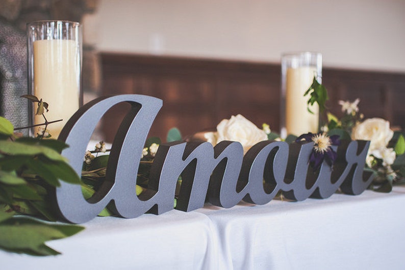 Amore Wedding Sign for Table Decor Freestanding Wooden Block - Etsy