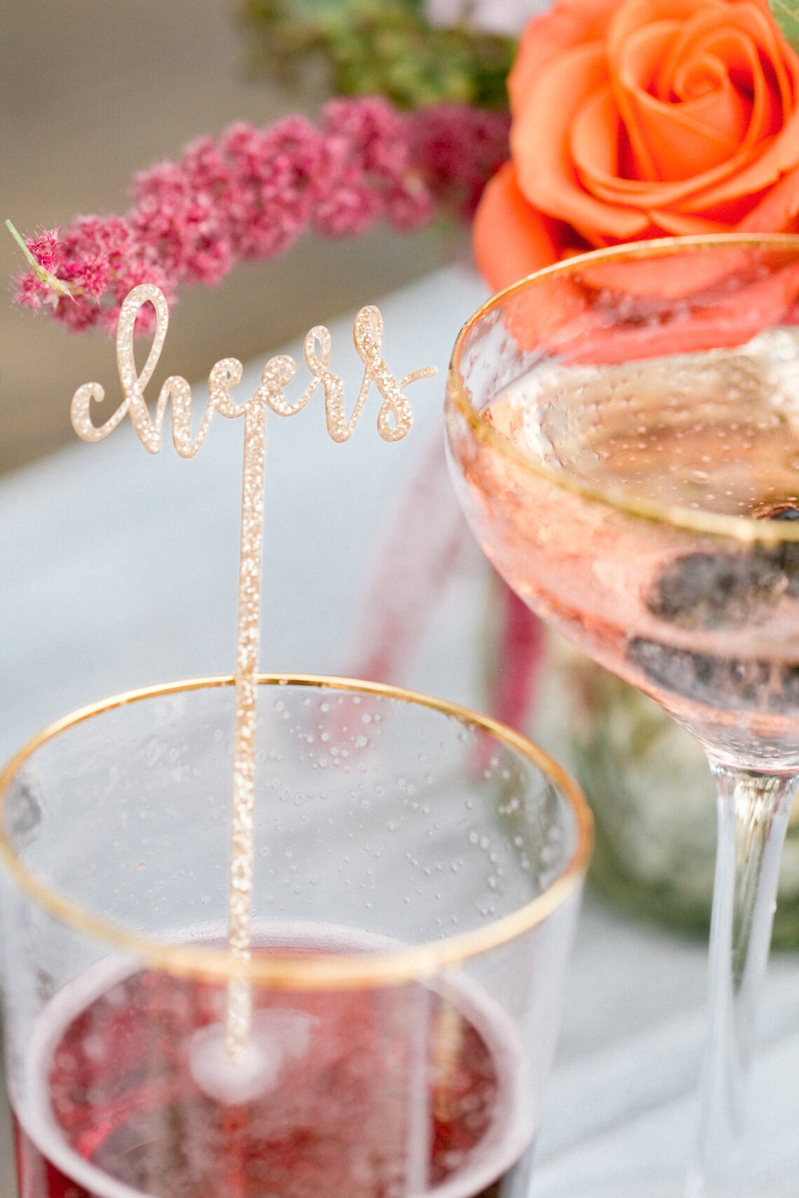 Party Stir Sticks "cheers!" Glitter Wedding, Engagement Bachelorette ...