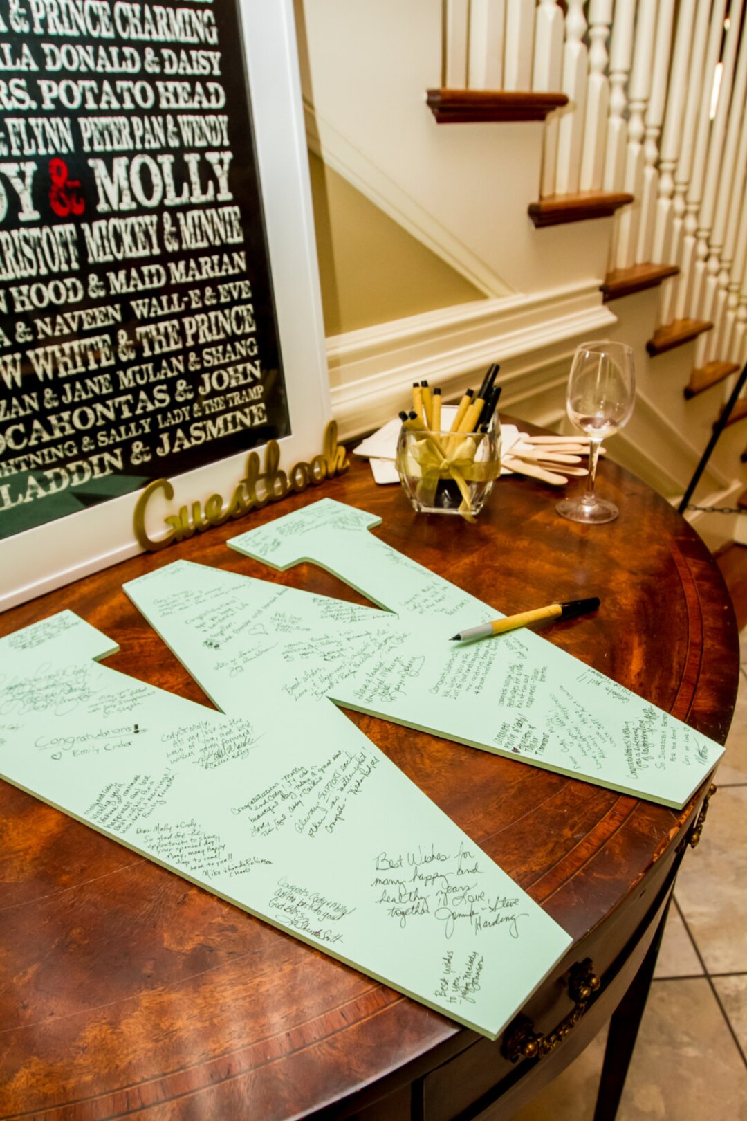 Wedding Guest Book Monogram Letter Sign 22 Large Wooden Letter for ...