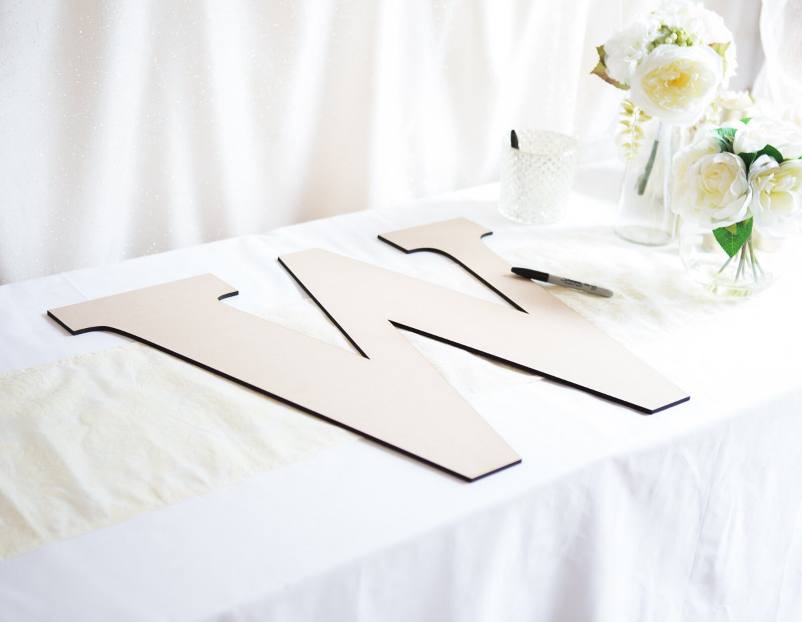 Wedding Guest Book Monogram Letter Sign 22 Large - Etsy