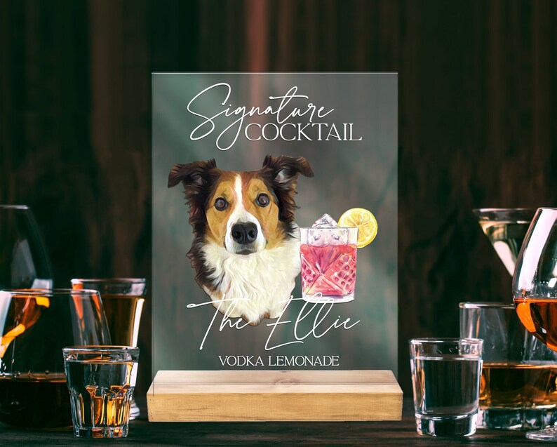 Dog Drink Wedding Sign Bar Menu Custom Pet Painting, Dog Bar Sign ...