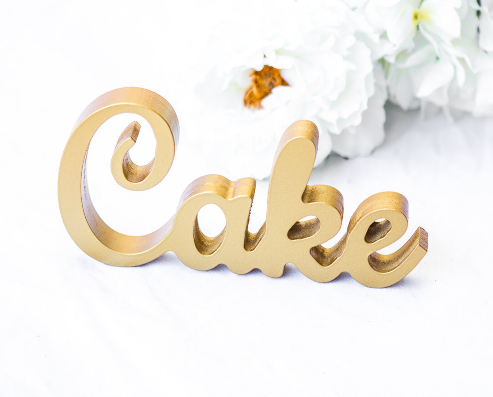 Cake Sign for Wedding Cake Table Gold Metallic Freestanding - Etsy