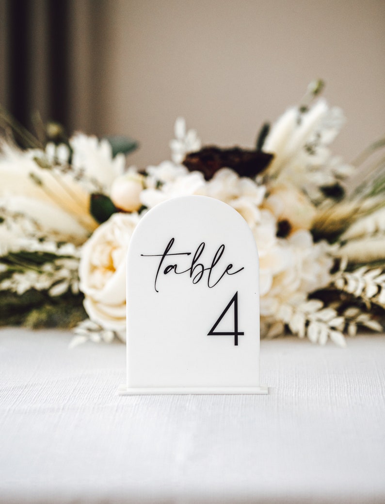 Wedding Table Numbers Modern Arch Wedding Table Number Sign - Etsy