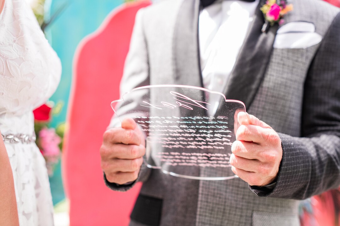 Wedding Vows Printed on Clear Acrylic Sign for Wedding Decor, Clear ...