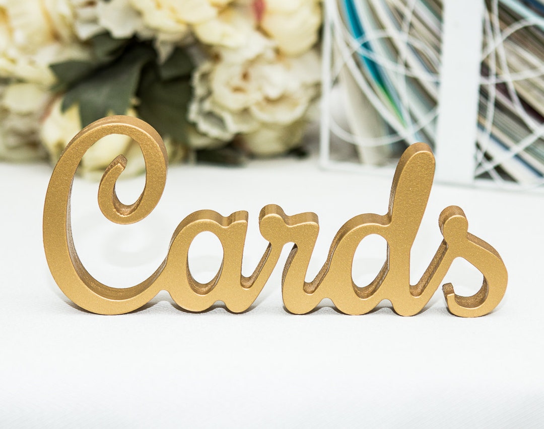 Cards Table Sign for Wedding Cards Table Freestanding Cards Sign Wood ...