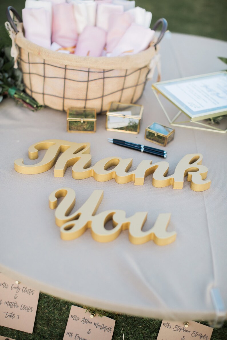 Thank You Wedding Sign for Wedding Table Decor Standing - Etsy