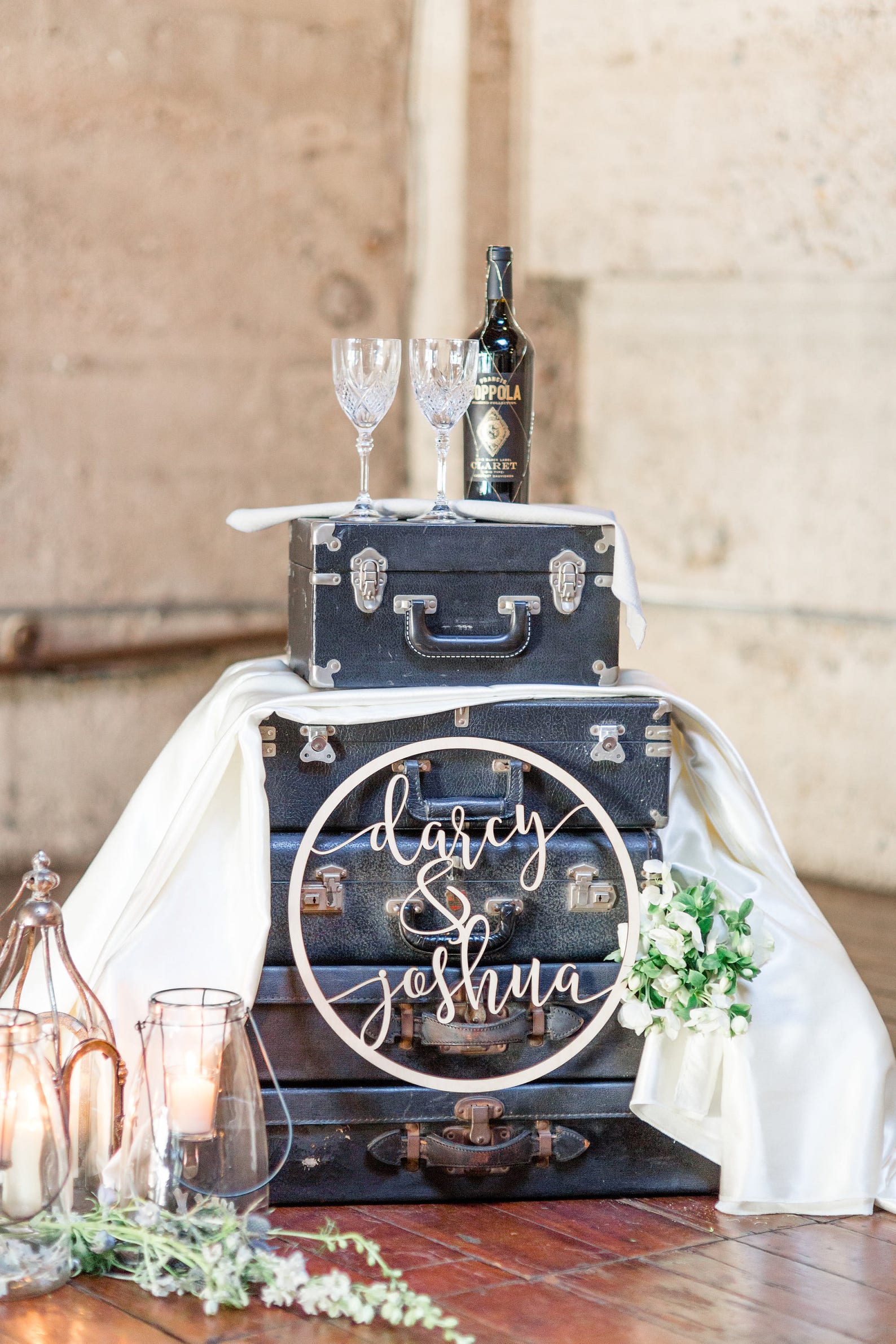 Wedding Ring Sign With Names Personalized Wedding Sign Hoop | Etsy