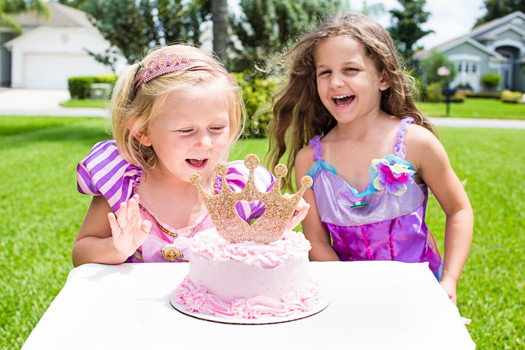 Cake Topper Princess Crown Birthday, Gold Glitter Girls' Birthday Party ...