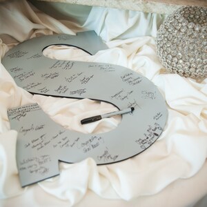 Wedding Monogram Guest Book Letter Sign - 22" Large Wooden Letter for ...
