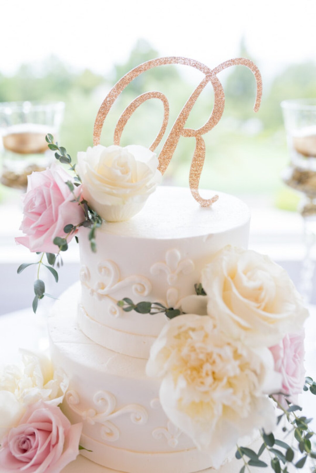 Cake Topper Letter Wedding Cake Topper Monogram Cake Topper Letter ...
