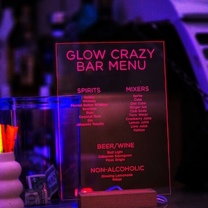 Bar Sign LED Light up Bar Sign Acrylic Sign for Bar Sign Wedding Party ...