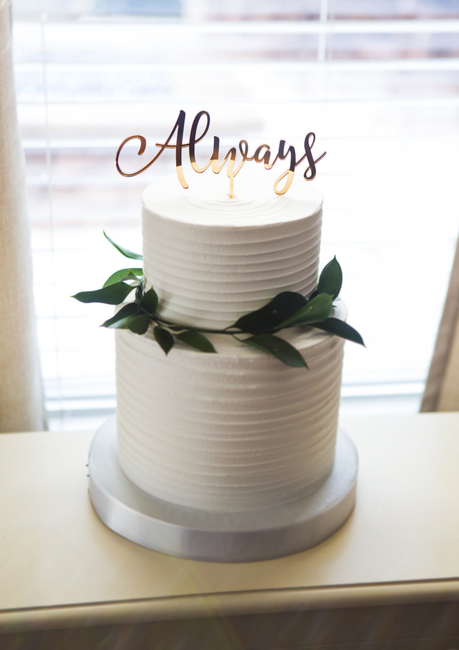 Wedding Cake Topper Always Gold Calligraphy Script Cake Decor | Etsy