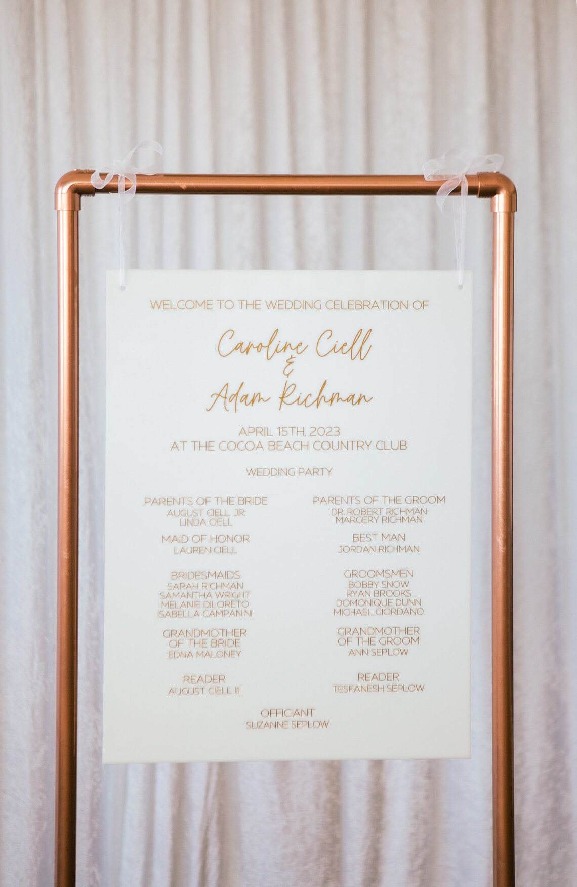 Wedding Program Sign for Hanging Ceremony Decor Bridal Party - Etsy