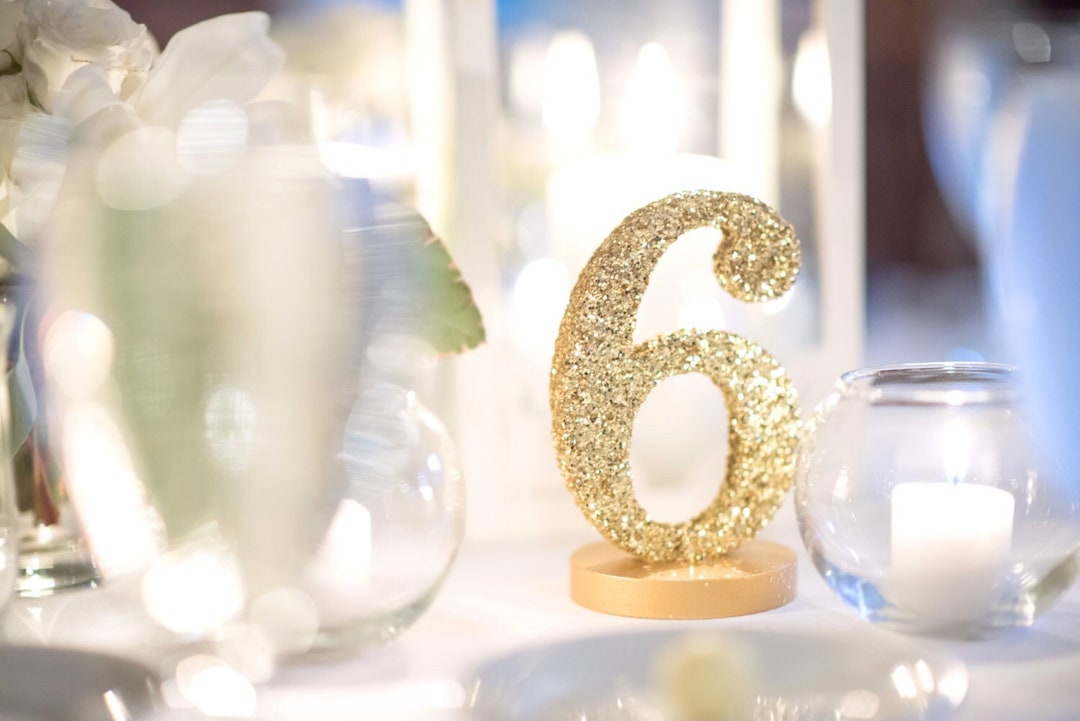 Wedding Table Numbers in Glitter Table Signs Numbers Wedding Table ...