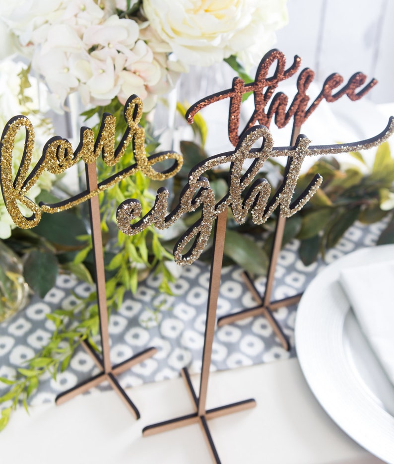 Standing Table Number Signs for Wedding & Party Decor Wooden | Etsy