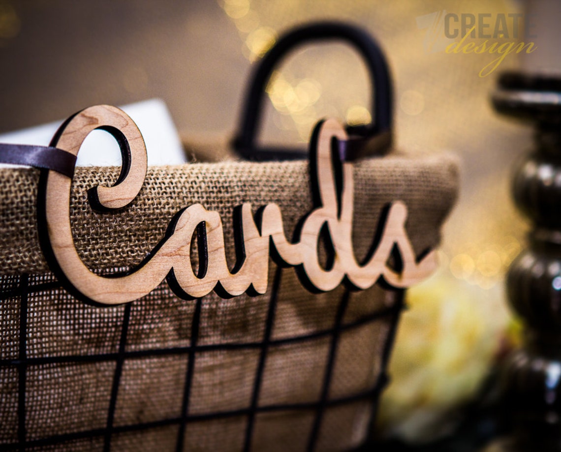 Wedding Cards Sign for Card and Gift Table Wooden Cutout or | Etsy