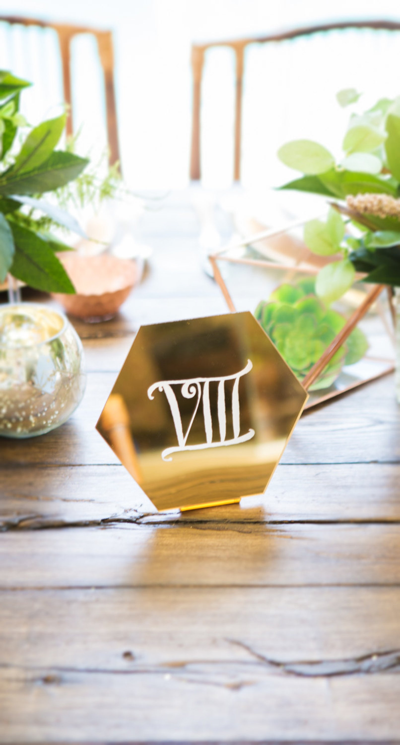 Table Number Signs for Wedding Party Decor Acrylic Gold - Etsy