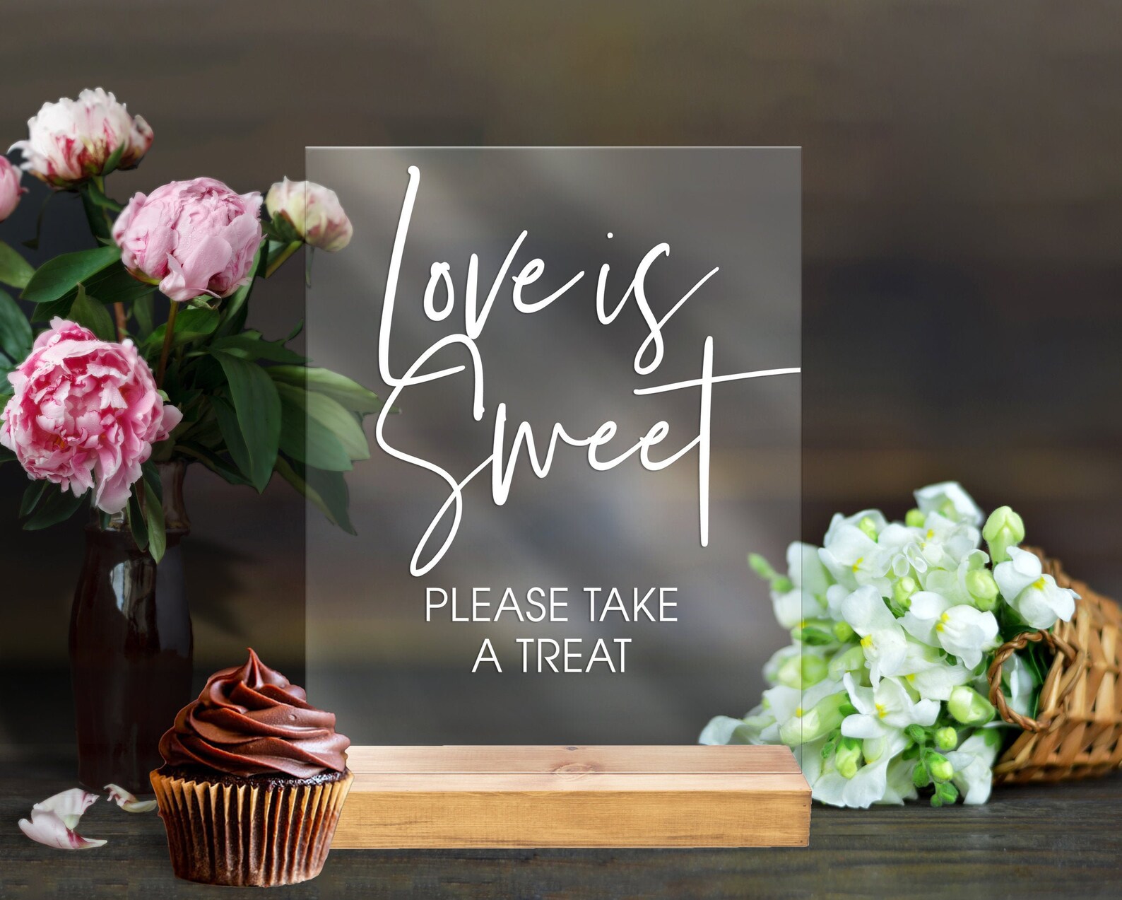 Love is Sweet Treat Sign Clear or Frosted Acrylic Sign for - Etsy