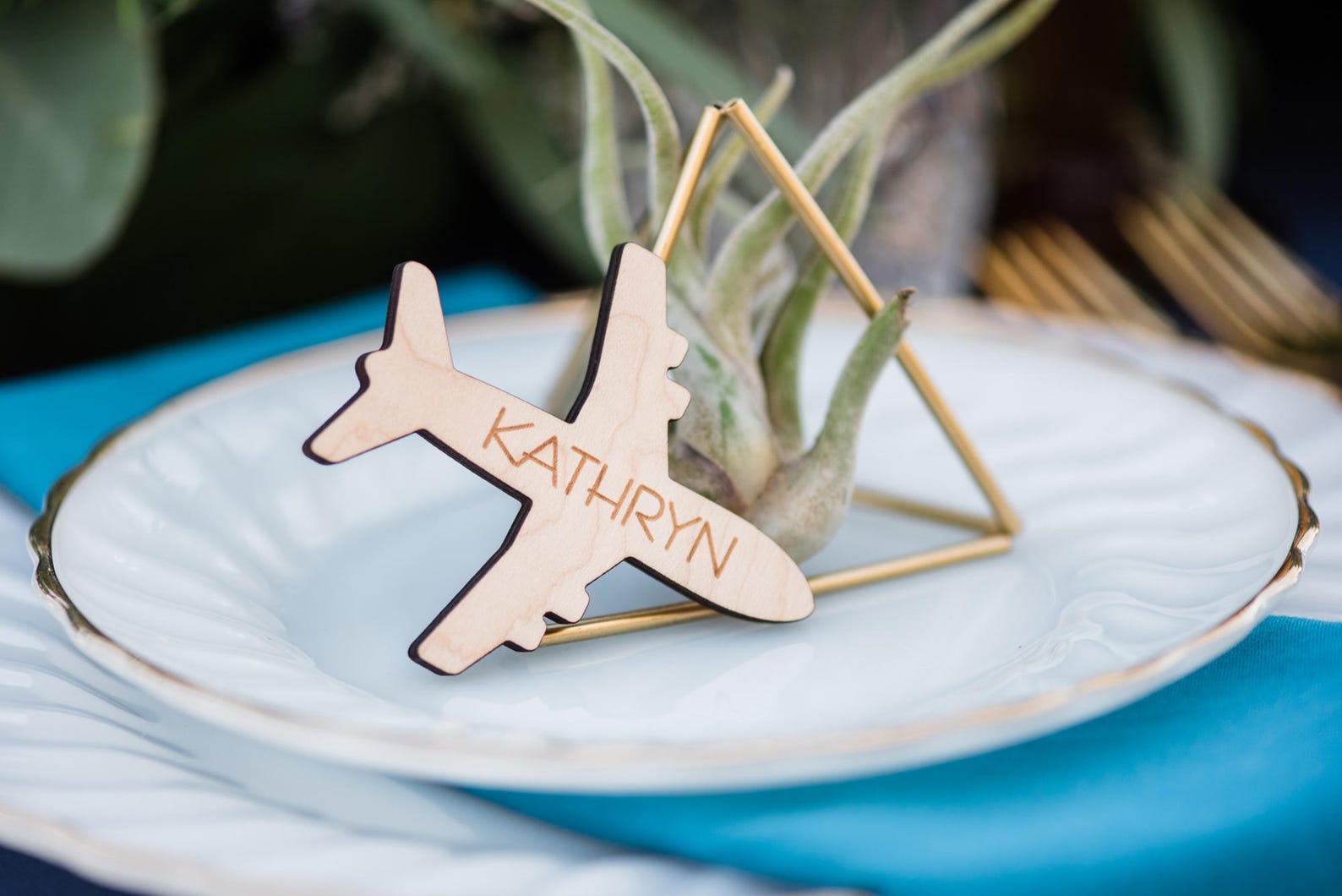 Airplane Place Cards for Wedding or Party Wooden Engraved - Etsy