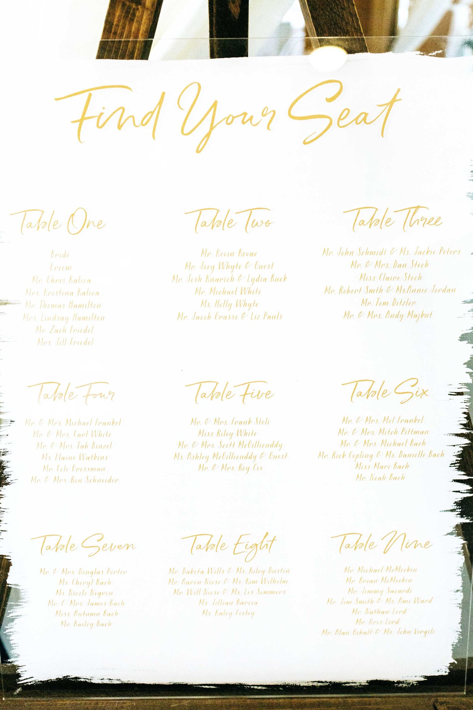 Wedding Seating Chart Signs Clear Painted for Wedding Display - Etsy