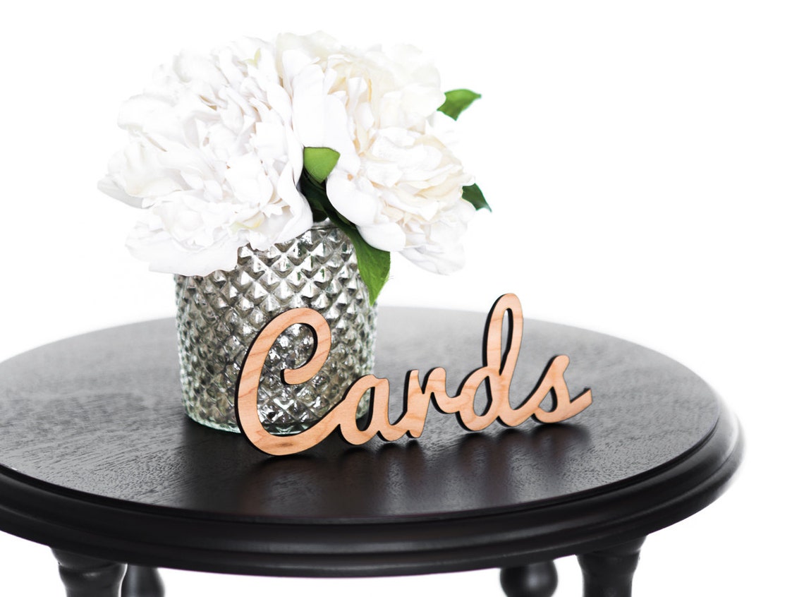 Wedding Cards Sign for Card and Gift Table Wooden Cutout or | Etsy