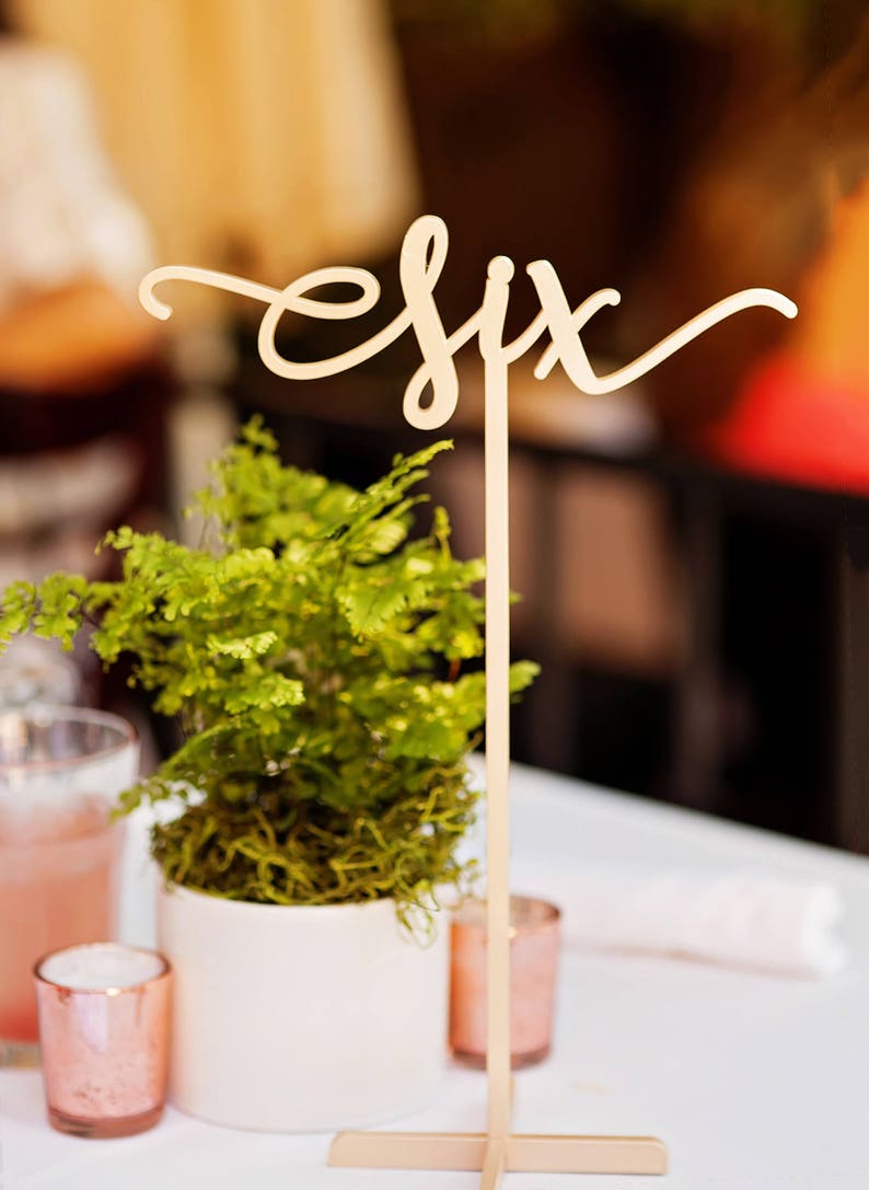 Rose Gold Glitter Table Number Signs for Wedding & Party - Etsy