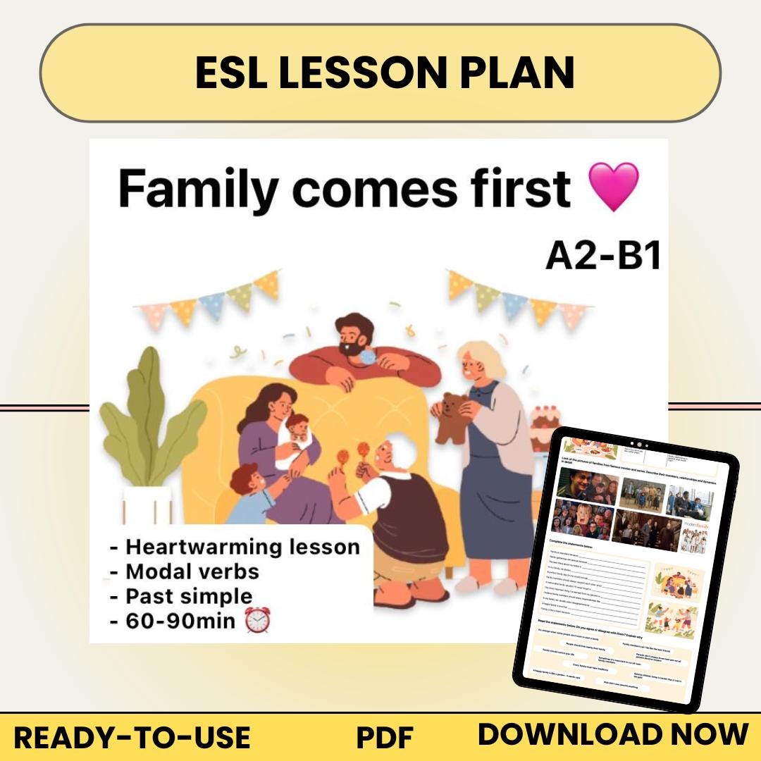 Family | A2-B1 | ESL | PDF LESSON | Worksheet | Ready to Use Pdf File ...