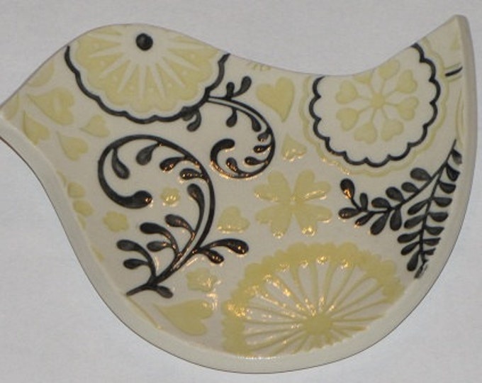 Yellow and Black Bird Spoon Rest Trinket Dish - Etsy