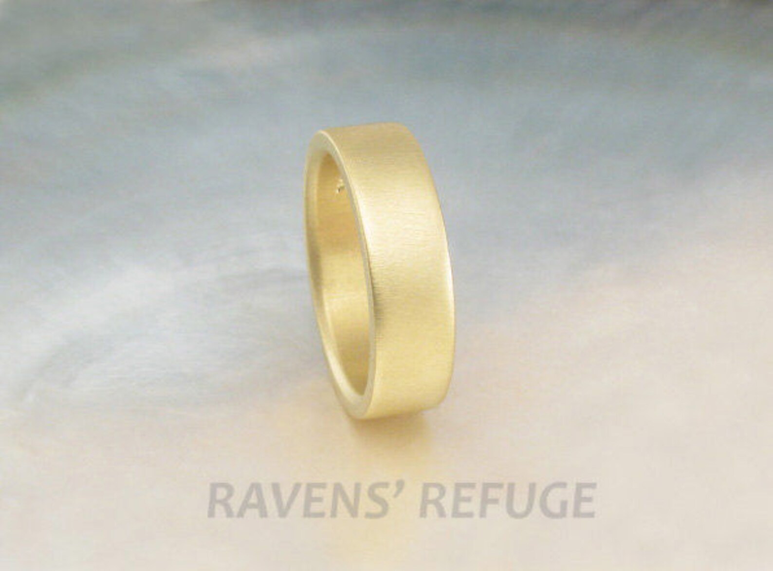 Flat Gold Wedding Ring Simple 6mm Pipe Band Made of 18k - Etsy