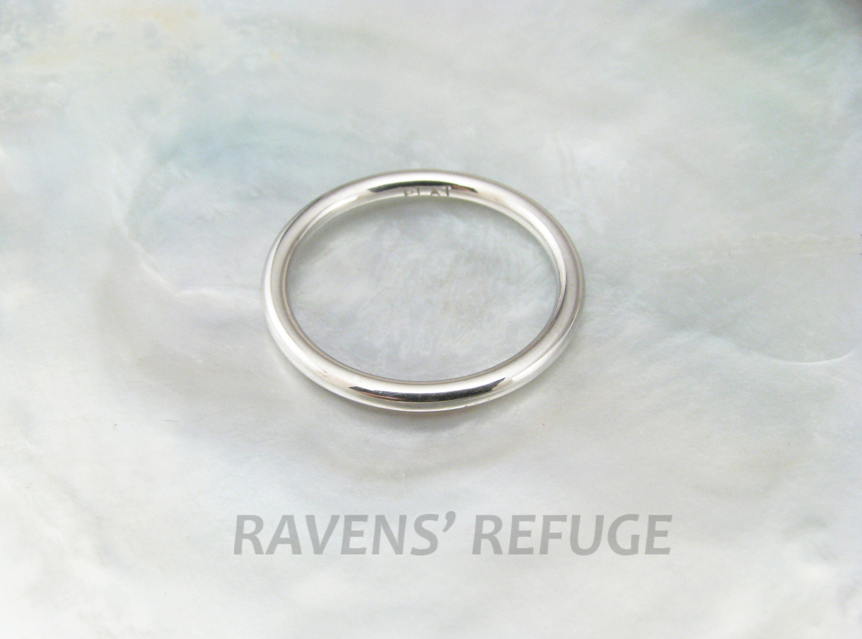Dainty Full Round Wedding Band Handmade Round Platinum - Etsy