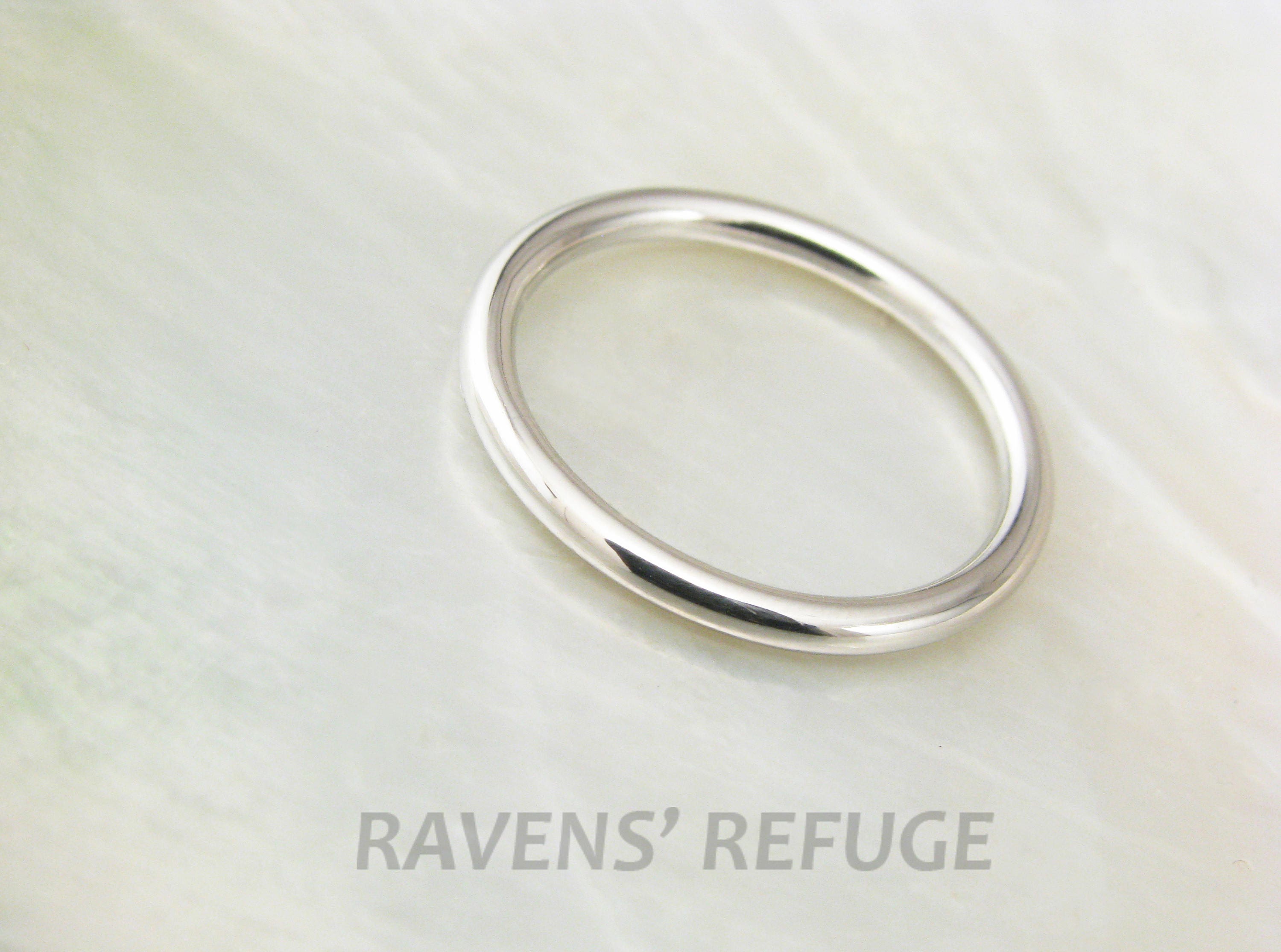 Dainty Full Round Wedding Band Handmade Round Platinum - Etsy