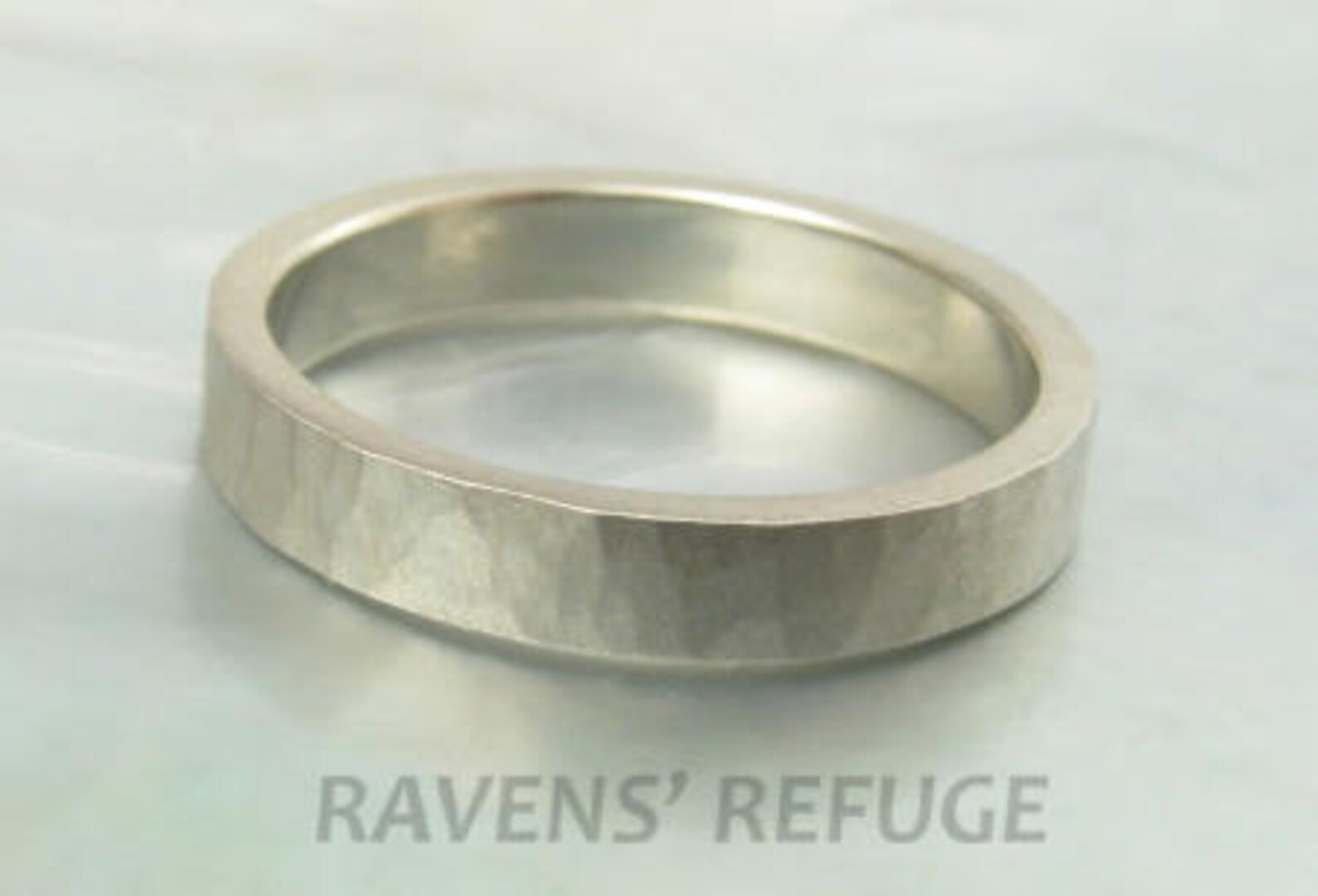 Matte White Gold Ring / Wedding Band Organic and Rustic in - Etsy