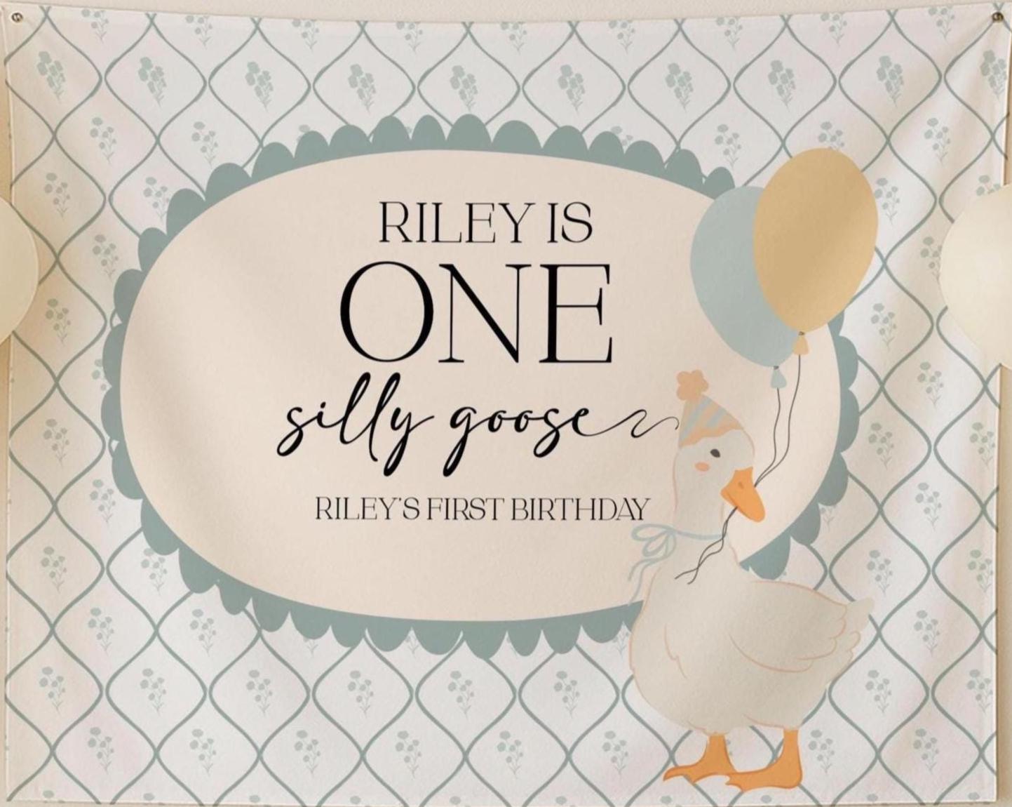 Personalized Silly Goose 1st Birthday Banner: Photo Backdrop Decor - Etsy