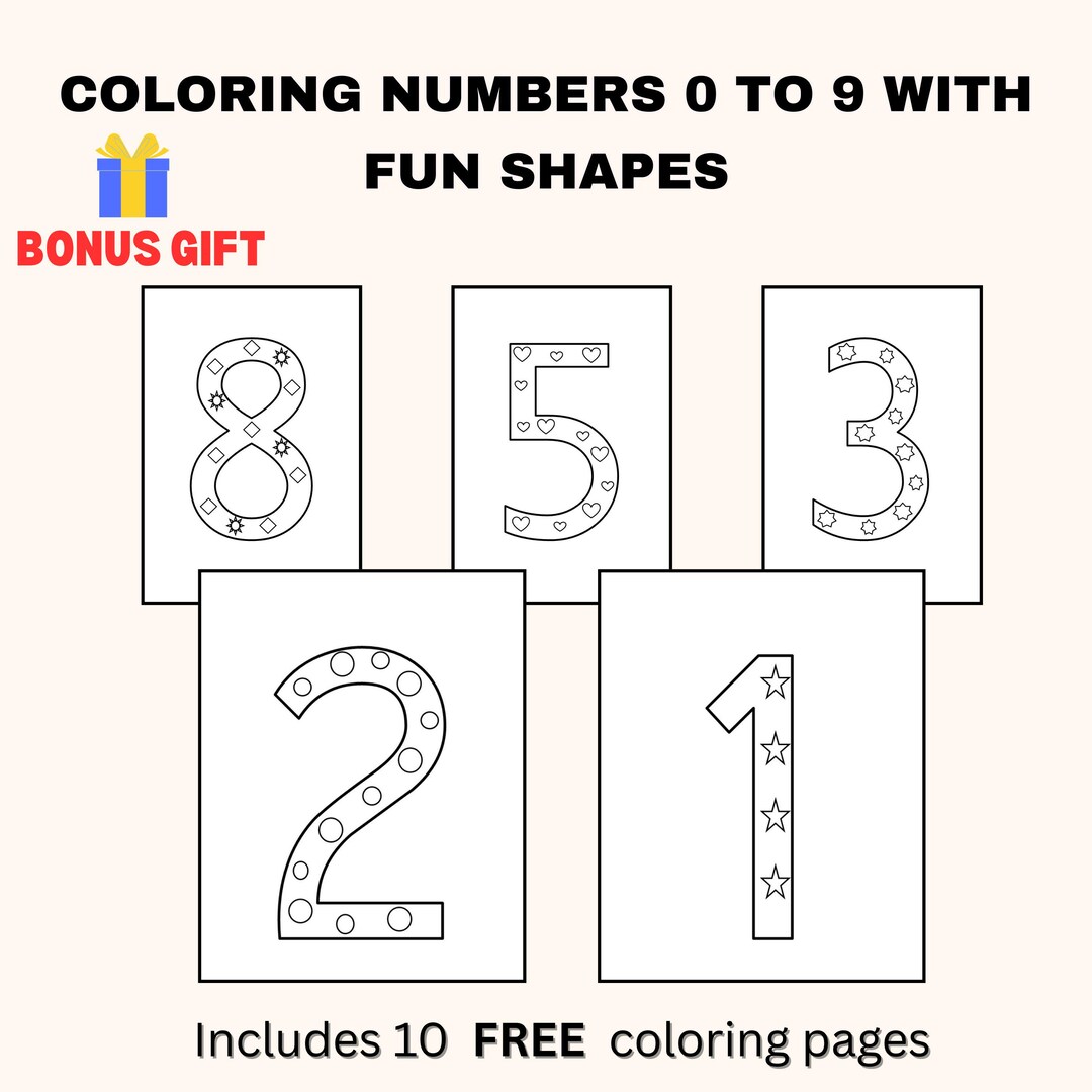Number Coloring Pages for Kids: Printable Number Tracing (PDF Download ...