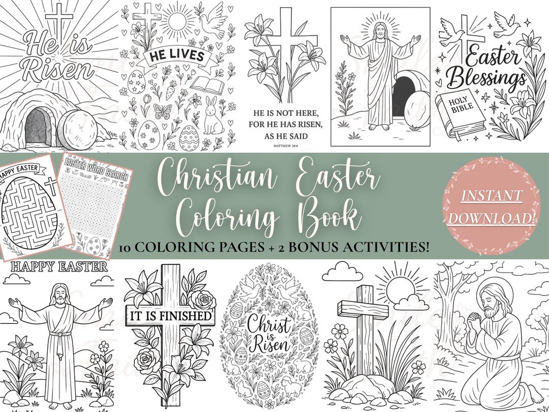 Easter Coloring Pages for Kids • Bible Verse • Activity Sheets ...