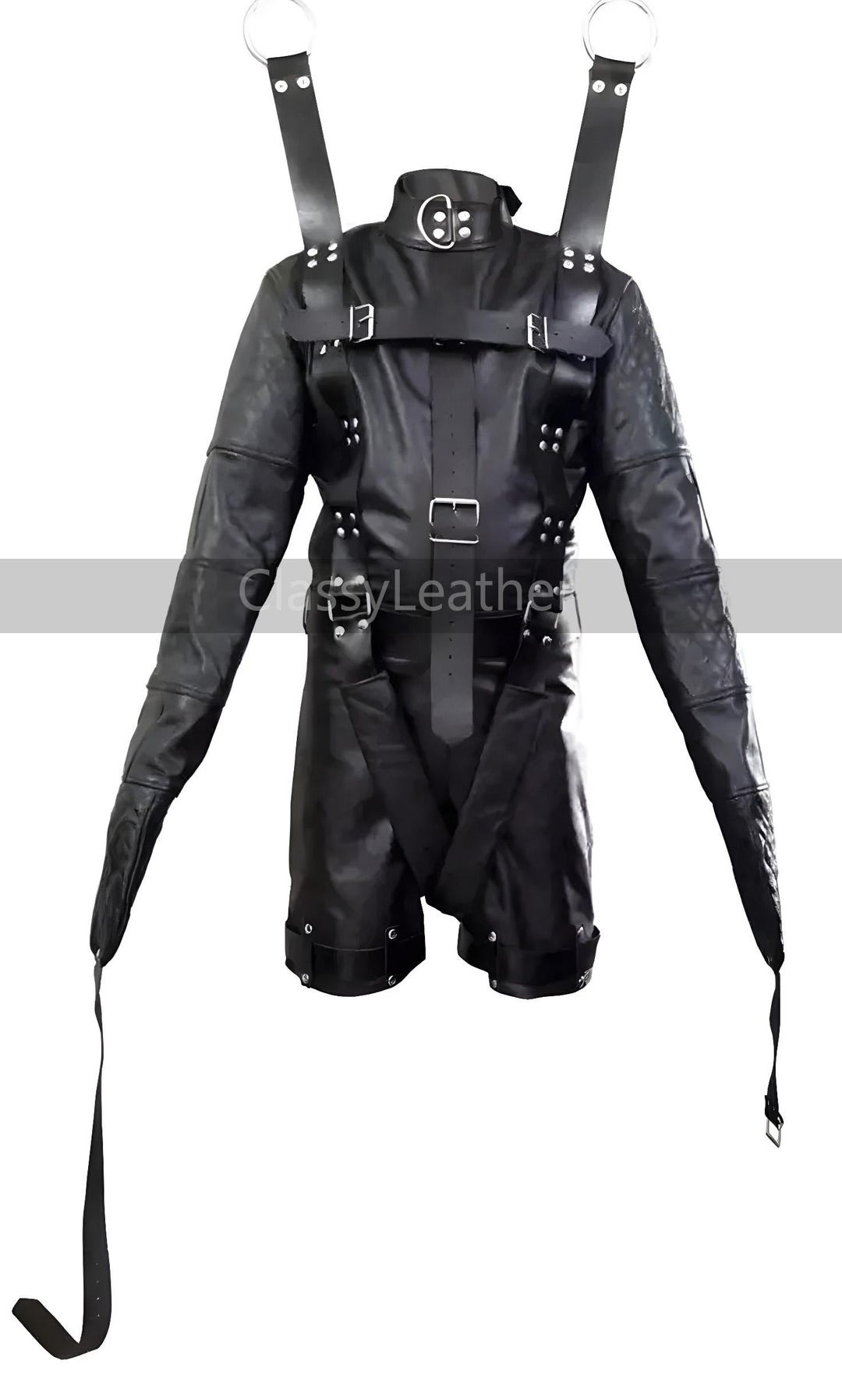 Leather Bondage Suspension Suit BDSM Hanging Cosplay Costume Jacket and ...