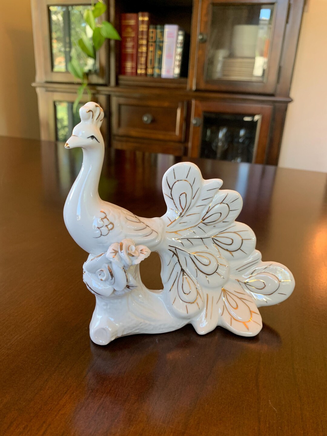 Vintage Ceramic Peacock Figurine - Etsy
