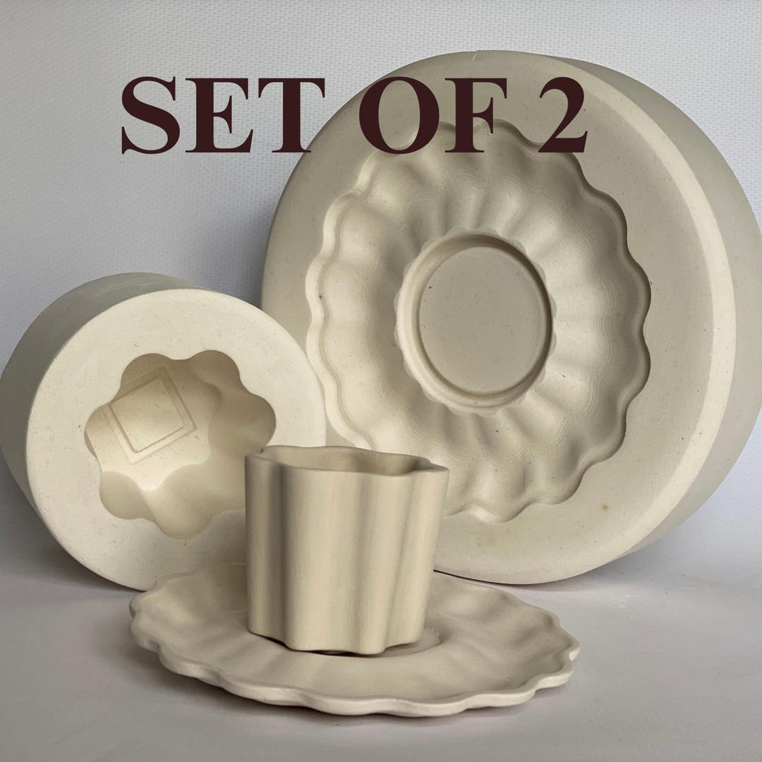 Ceramic Mug & Plate Slip Casting Mold: Plaster Pottery DIY Tool - Etsy