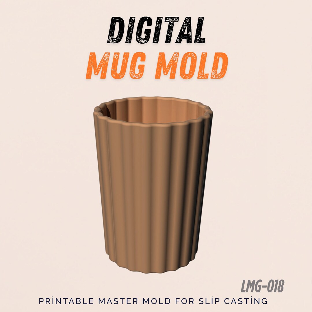 Digital Serrated Mug Mold - Slipcasting Mold – 330ml STL File | Ceramic ...