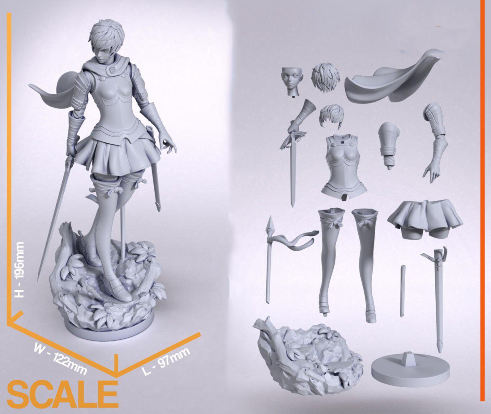 Casca Berserk STL File | Anime Figure 3D Model | Printable Casca Statue ...