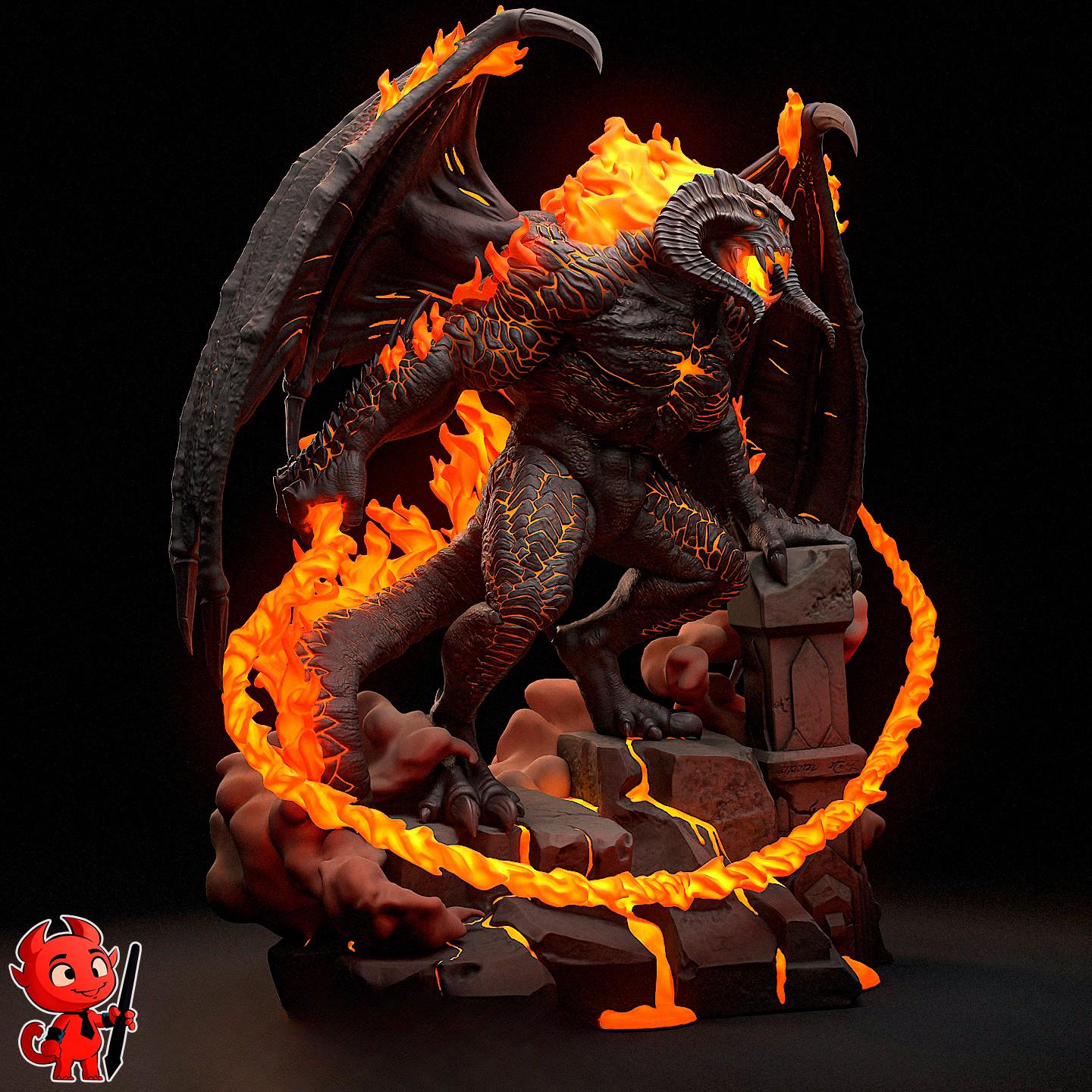 Balrog 3D Model STL File Lord of the Rings Demon of Shadow Fantasy ...