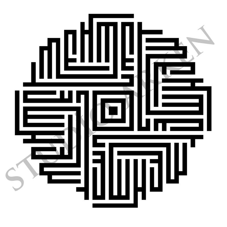 Personalized Kufic Name Logo for Jewelry, Tote Bags, Wall Art, Cards ...